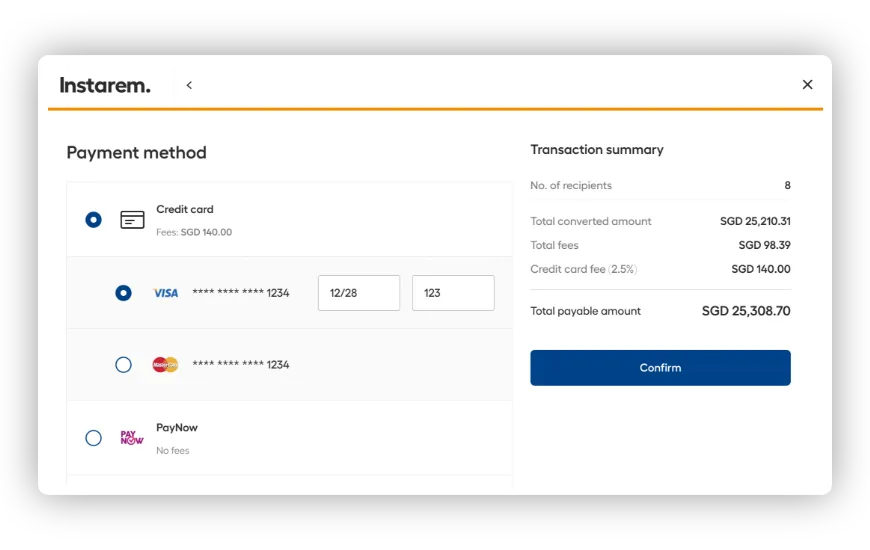 Make international payments with Instarem Singapore